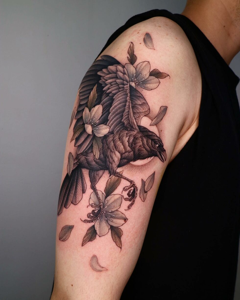 30 DARK Raven Tattoo Ideas for Men & Women in 2023