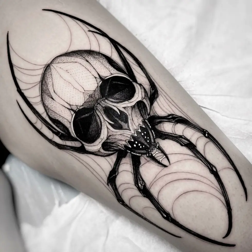 30 Dark & Scary Spider Tattoo Ideas for Men & Women in 2023