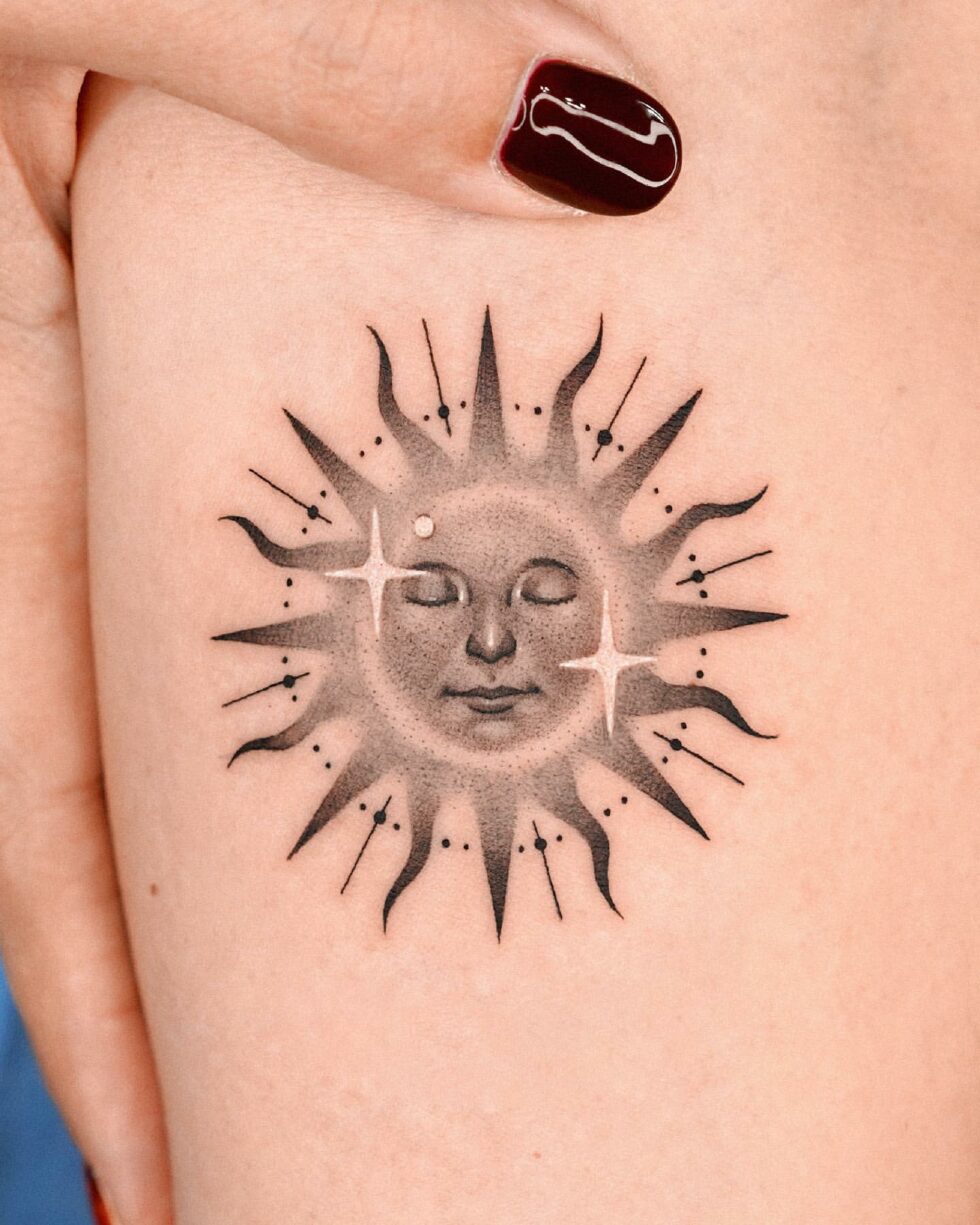 29 Brilliant Sun Tattoo Ideas for Men & Women in 2024